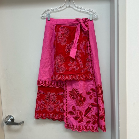 FARM Rio | Skirts | Nwt Farm Rio Red Palm Tree Richelieu Midi Skirt ...